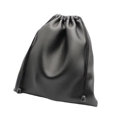China Custom Gold PU Leather Drawstring Cosmetic Packaging Pouch for Medium Size Gifts for sale