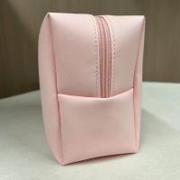 China Print Pattern PU Waterproof Ziplock Cosmetic Bag Makeup Pouch in Custom Pink Candy Color for sale