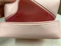 China Print Pattern PU Waterproof Ziplock Cosmetic Bag Makeup Pouch in Custom Pink Candy Color for sale