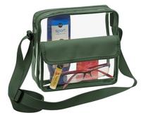 China Customized Logo Clear Red DST Stadium Crossbody Messenger Bag with Woven Embroidery Strap for sale