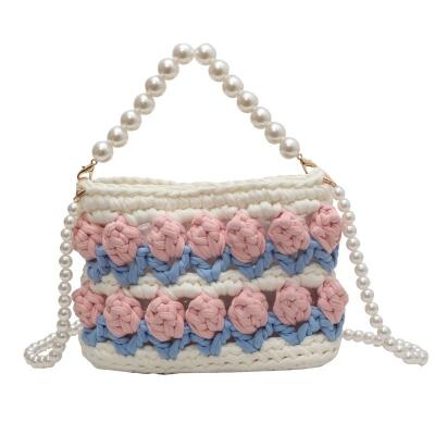 China Handmade Woven Crochet Knitted Shoulder And Sling Bags For Women Custom Logo Accepted for sale