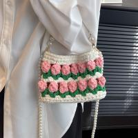 China Handmade Woven Crochet Knitted Shoulder And Sling Bags For Women Custom Logo Accepted for sale
