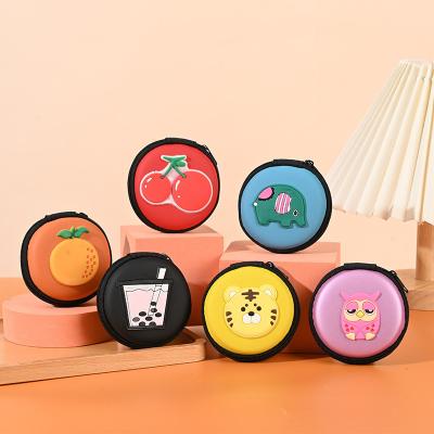 China Pattern Type others Round 2d 3d Coin Usb Lines Earphone Pvc Eva Organizer Bags for sale