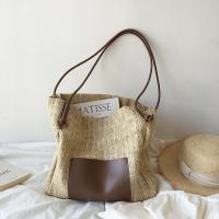 China Polyester Lining Handmade Woven Straw Bag Large Tote Shoulder Crossbody Bag for Women for sale