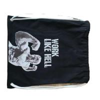 China Customized Logo Pattern Cotton Canvas Drawstring Backpack Bag for Basketball Shoes for sale