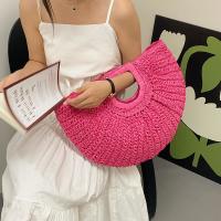 China Half Moon Shaped Hand Woven Straw Tote Bag for Shopping in 2023 Fashion Summer Beach for sale