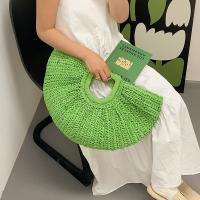 China Half Moon Shaped Hand Woven Straw Tote Bag for Shopping in 2023 Fashion Summer Beach for sale