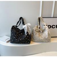 China Simple Fashion Straw and Lace Shoulder Bag for Ladies Large Capacity Underarm Tote Bag for sale