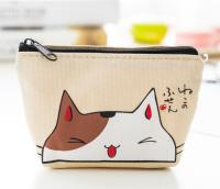 China Ruiding Cute Korean Pink Cotton Makeup Cosmetic Bag with Zipper Logo Customized Logo for sale