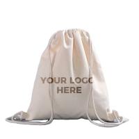 China School Bag Trolley Cotton Drawstring Backpack with Custom Logo Printing and Branding for sale