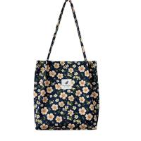 China Open Closure Corduroy Tote Bag Perfect for Women's Office School Shopping and Travel Needs for sale