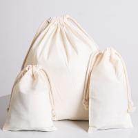 China Natural Cotton Drawstring Dust Bag With Waterproof Cloth For School Bag Trolley Packaging for sale