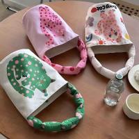 China Mini Cute Bucket Bag Canvas Tote Bag Front Pocket and Customized Design for sale