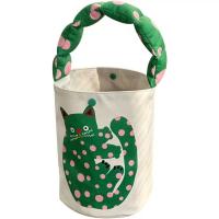 China Mini Cute Bucket Bag Canvas Tote Bag Front Pocket and Customized Design for sale