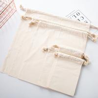 China Natural Cotton Drawstring Dust Bag With Waterproof Cloth For School Bag Trolley Packaging for sale