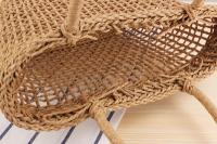 China Summer Beach Handbags Handmade Straw Tote Bag Wicker Woven Knitted Mesh Hollow Basket for sale