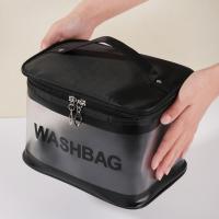 China Custom Logo PVC Clear Makeup Bag for Travel Toiletries and Cosmetic Organization for sale
