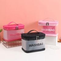 China Custom Logo PVC Clear Makeup Bag for Travel Toiletries and Cosmetic Organization for sale