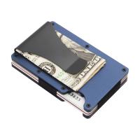 China Reusable RFID Blocking Aluminium Card Holder/Smart Metal Slim Men Wallets/Minimalist Aluminum Wallet for sale