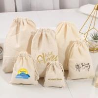 China Custom Logo Accepted 100% Organic Cotton Canvas Pouch for Personalized Gift Packaging for sale
