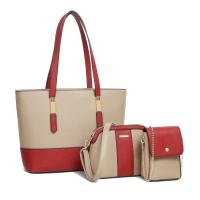 China Fashion Letter Print Cotton Tote Bag for Women Large Capacity Three Piece Handbag Set for sale
