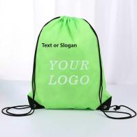 China String Closure Nylon Polyester Geometric Pattern Drawstring Backpack for Gym and Traveling for sale