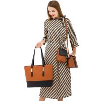 China Fashion Letter Print Cotton Tote Bag for Women Large Capacity Three Piece Handbag Set for sale