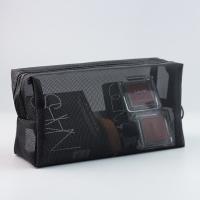 China Transparent Mesh Toiletries Bag For Business Travel Portable Wash Shower Cosmetic Bag for sale