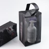 China Transparent Mesh Toiletries Bag For Business Travel Portable Wash Shower Cosmetic Bag for sale