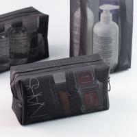 China Transparent Mesh Toiletries Bag For Business Travel Portable Wash Shower Cosmetic Bag for sale