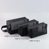 China Transparent Mesh Toiletries Bag For Business Travel Portable Wash Shower Cosmetic Bag for sale