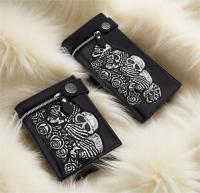 China Fashionable Rose Skull Anti Theft Chain Strip Short and Long Wallet Leather Punk Wallet for sale