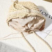 China Open Closure Customized Color Straw Bag Lace Bow Woven Bag for Seaside Vacation Beach Women for sale