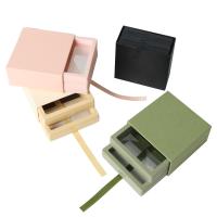 China Custom Logo Jewelry Box Packaging Boxes with Transparent Pe Film Inside Matte Paper Cardboard Gift Box for sale