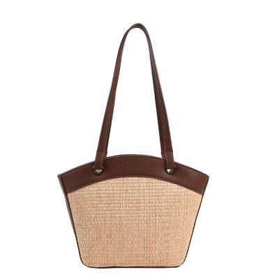 China Vegetable Basket Straw Bag Open Closure French Retro Style Perfect for Beach Vacation for sale