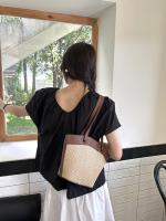 China Vegetable Basket Straw Bag Open Closure French Retro Style Perfect for Beach Vacation for sale