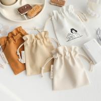 China Natural Eco Friendly Durable Cotton Drawstring Bag Customized Color and Organic Cotton for sale