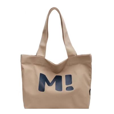 China Custom Logo Cotton Canvas Bags Large Capacity Reusable Multifunctional Letter Bolsa for sale