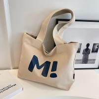 China Custom Logo Cotton Canvas Bags Large Capacity Reusable Multifunctional Letter Bolsa for sale