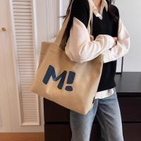 China Custom Logo Cotton Canvas Bags Large Capacity Reusable Multifunctional Letter Bolsa for sale