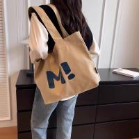 China Custom Logo Cotton Canvas Bags Large Capacity Reusable Multifunctional Letter Bolsa for sale