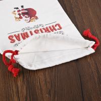 China Customized Logo 2022 Christmas Drawstring Sacks 100% Cotton Santa Stockings Candy Nuts Gift Package Bag for sale