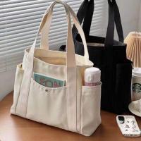 China Plain Reusable Colores Large Cotton Canvas Tote Bag With Zipper for Travel and Outgoing for sale