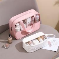 China Solid Pattern Type Transparent PU Makeup Brush Beauty Skin Care Pouch for Custom Logo for sale