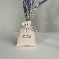 China Small Drawstring Customized Reusable Cotton Canvas Shopping Bag with Customized Color for sale