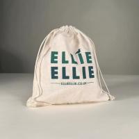 China Custom Logo Printed Organic Canvas Cotton Drawstring Bag for Jewelry Packaging Demand for sale