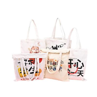 China Custom Logo Black Handle Canvas Bag 100% Cotton Tote Bag for Your Business Needs for sale