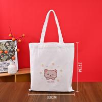 China Custom Logo Black Handle Canvas Bag 100% Cotton Tote Bag for Your Business Needs for sale