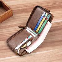 China Short Bifold Leather Wallet for Men and Women Designer Coin Purse Front Pocket Wallet for sale