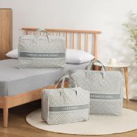 China Gender-Neutral Cotton Linen Storage Bag for Fashion Clothes Quilt Travel Moving for sale